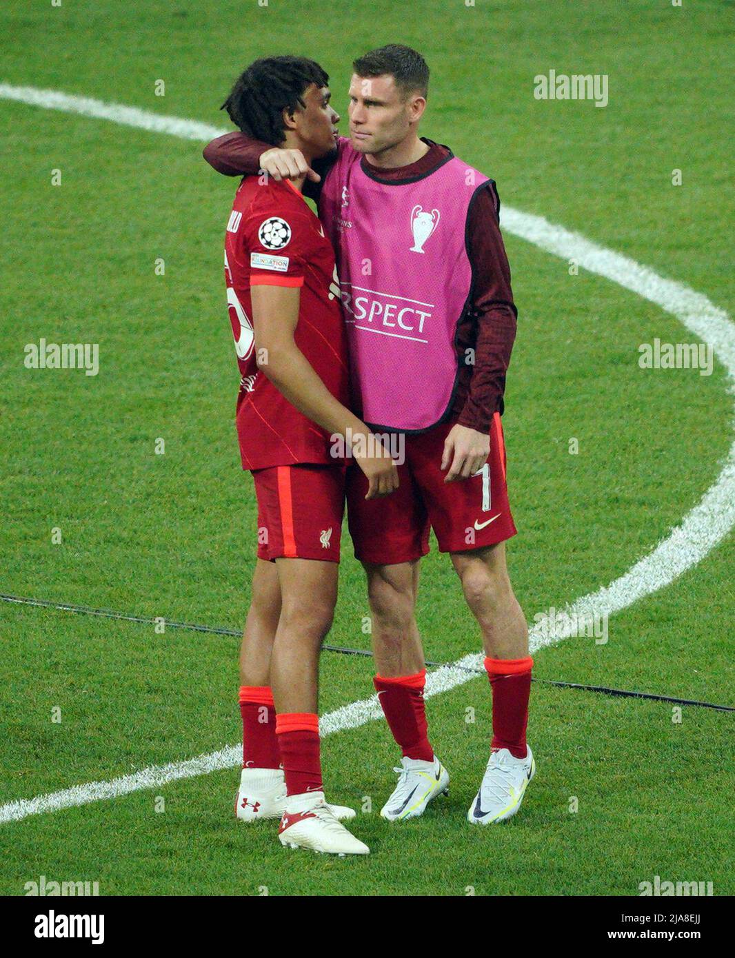 Liverpool's Trent Alexander-Arnold and James Milner stand dejected ...
