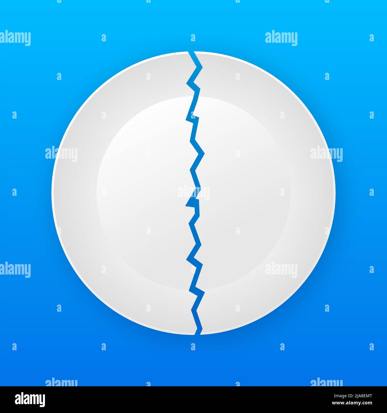 Icon with white broken plate on white background for concept design ...