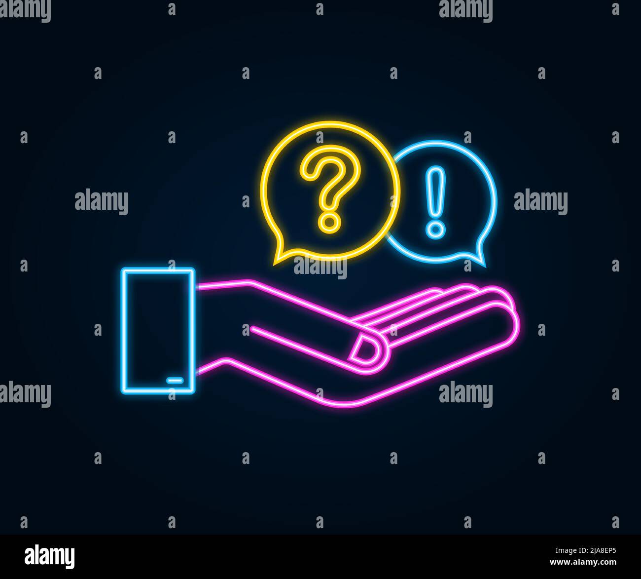 Question and Answer Bubble Chat hanging over hands on white background ...