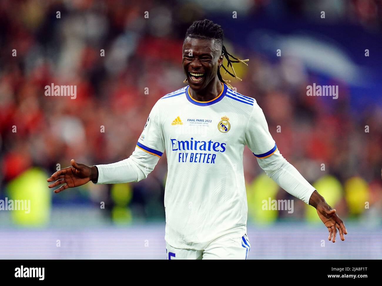 Real Madrid's Eduardo Camavinga celebrates after the UEFA Champions ...