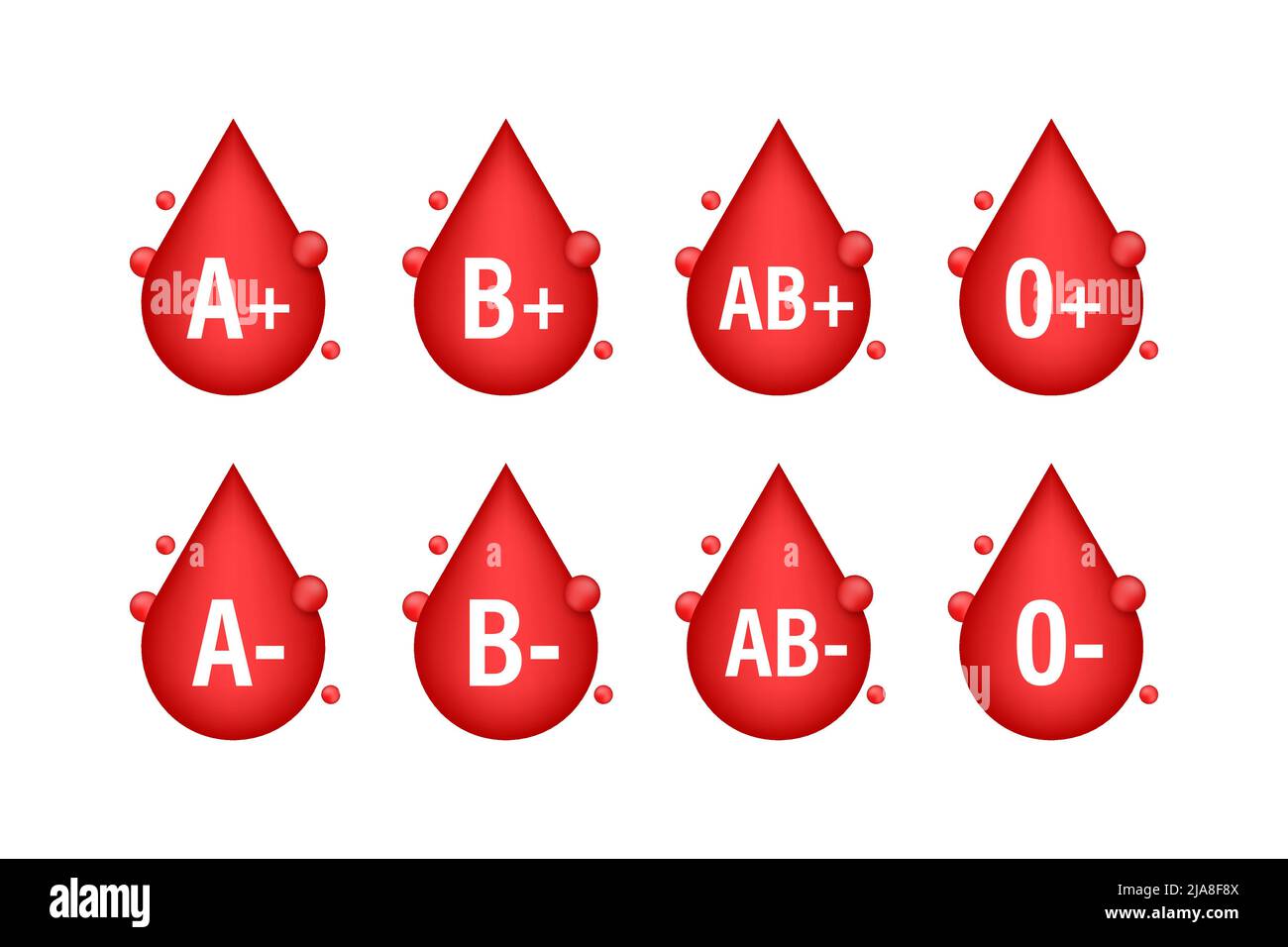 Drop of blood, blood type on white background. Vector illustration ...