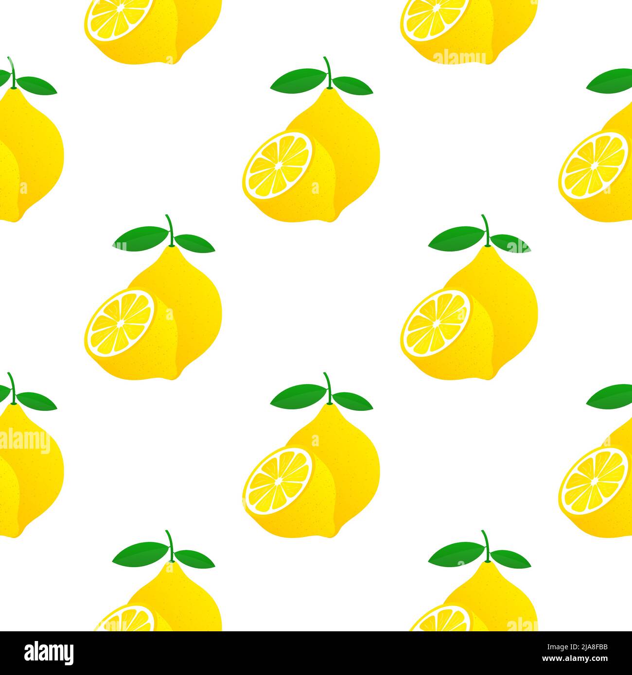 Lemon pattern. Yellow lemon vector illustration isolated on white ...