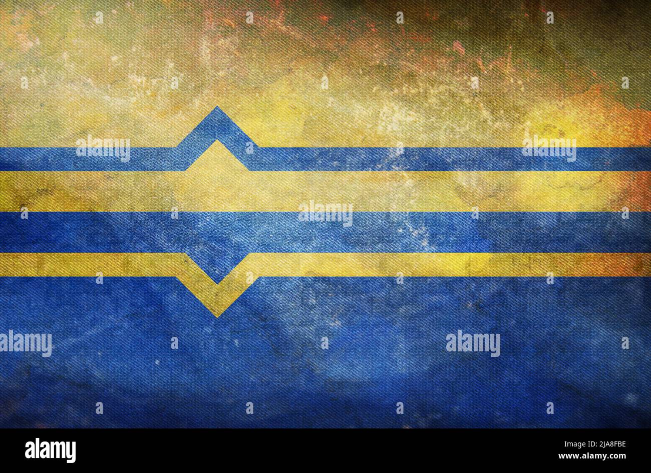 Top view of flag Lochem, Netherlands. retro flag with grunge texture ...