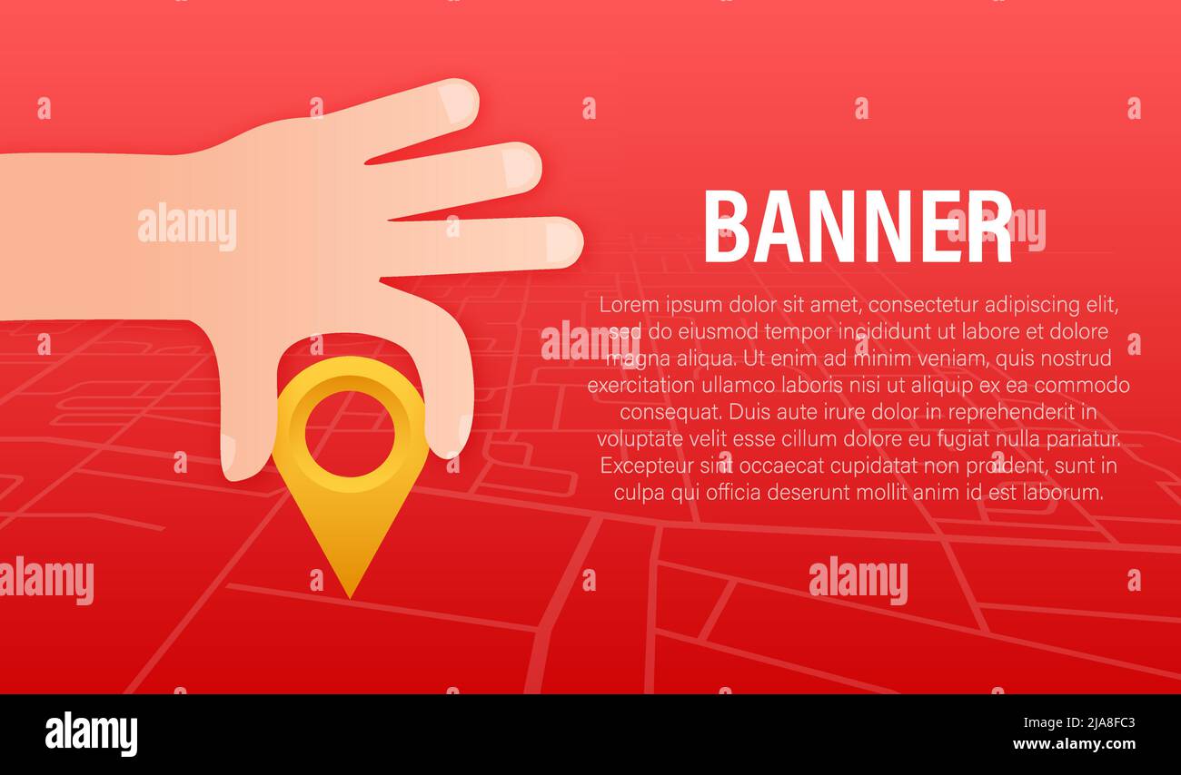 Map pointer in hand on white background. Vactor stock illustration ...