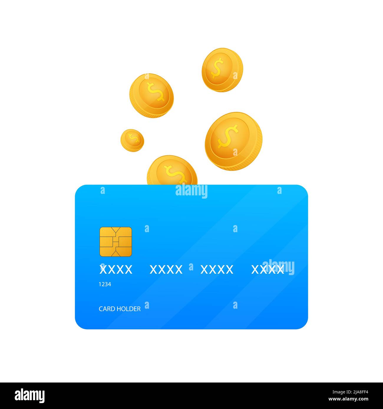 Cash back icon with credit card isolated on white background. Cash back ...