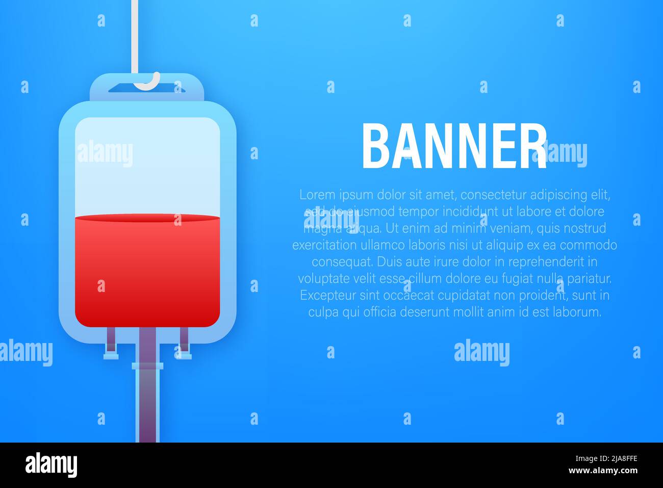 Blood package in flat style on white background. 3d realistic vector ...