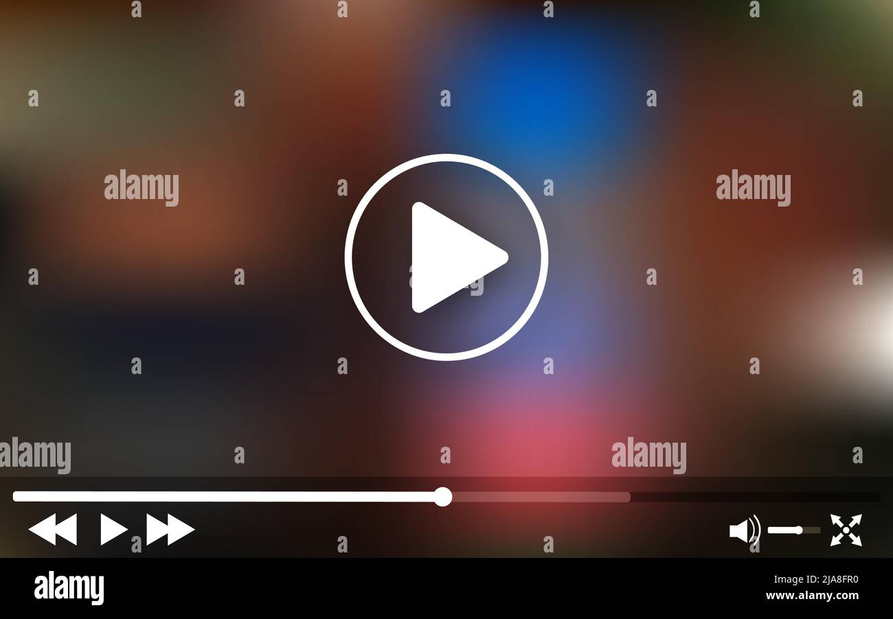 Video player template. Mockup frame design. Desktop monitor computer ...