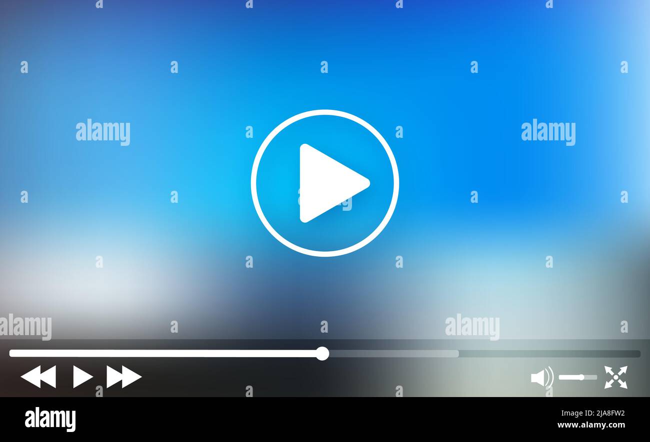 Video player template. Mockup frame design. Desktop monitor computer ...