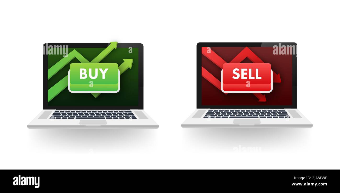 Buy sell button, great design for any purposes. Forex market. Flat ...