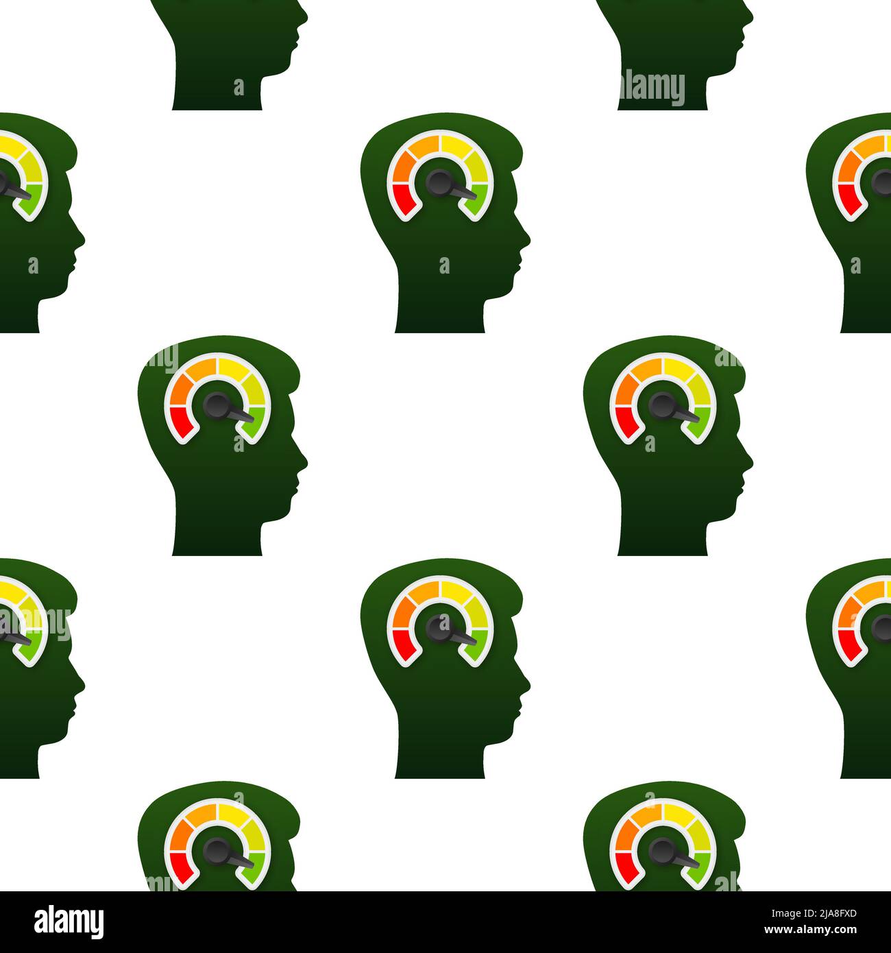 Head silhouette indicator sign isolated on white background pattern ...