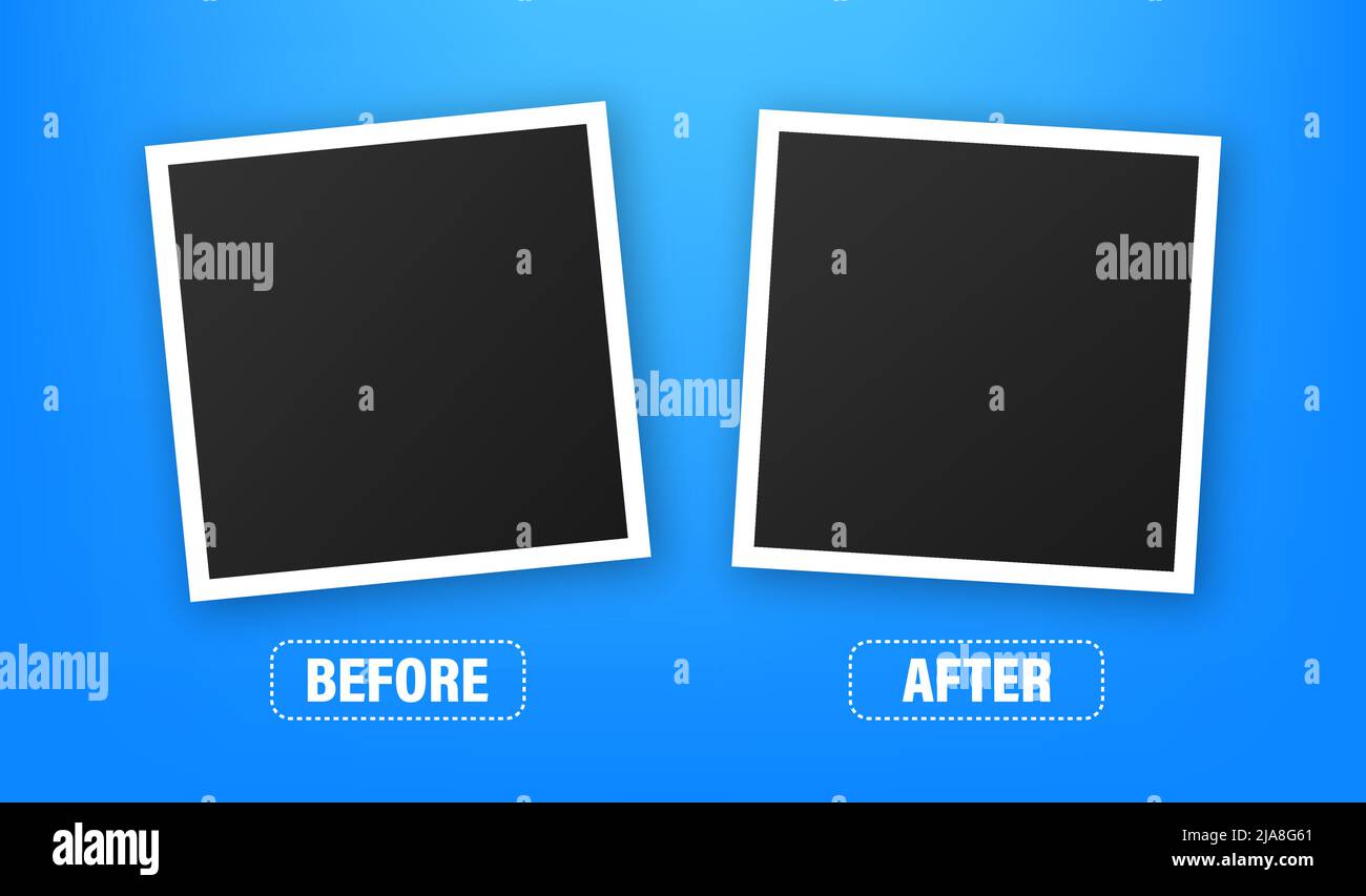 Colorful before and after frames. Vector illustration. Vector template ...