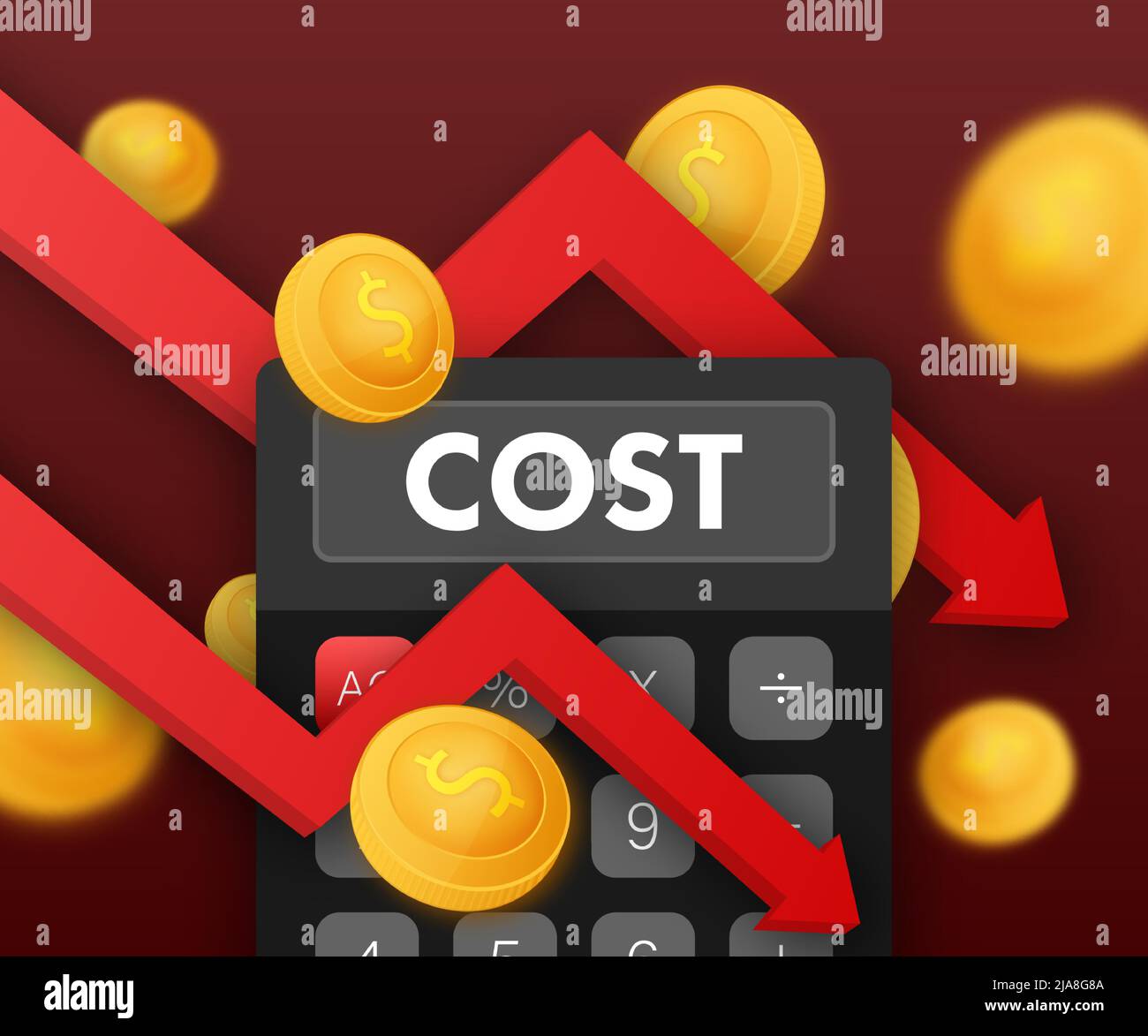 Cost reduction. Chart concept. Business vector icon. Flat design ...
