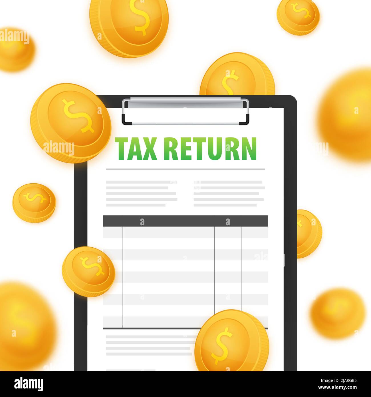 Tax return in flat style. Flat vector illustration. Online tax payment ...