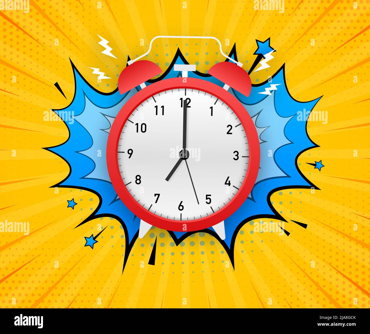 Wake up poster with alarm clock. Vector stock illustration Stock Vector ...
