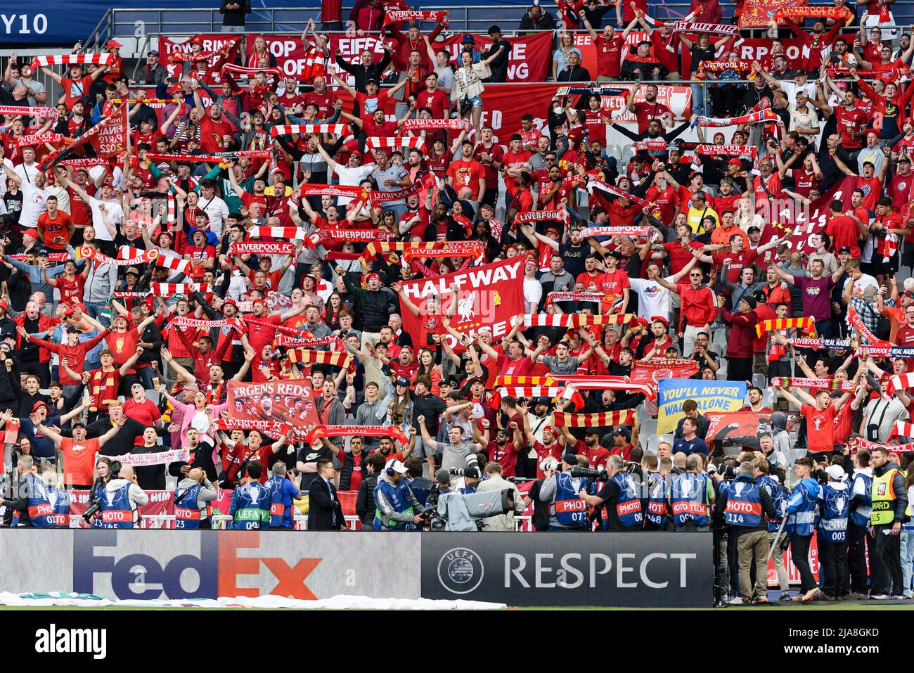 PARIS, FRANCE - MAY 28: Liverpool FC supporters having fun during the ...