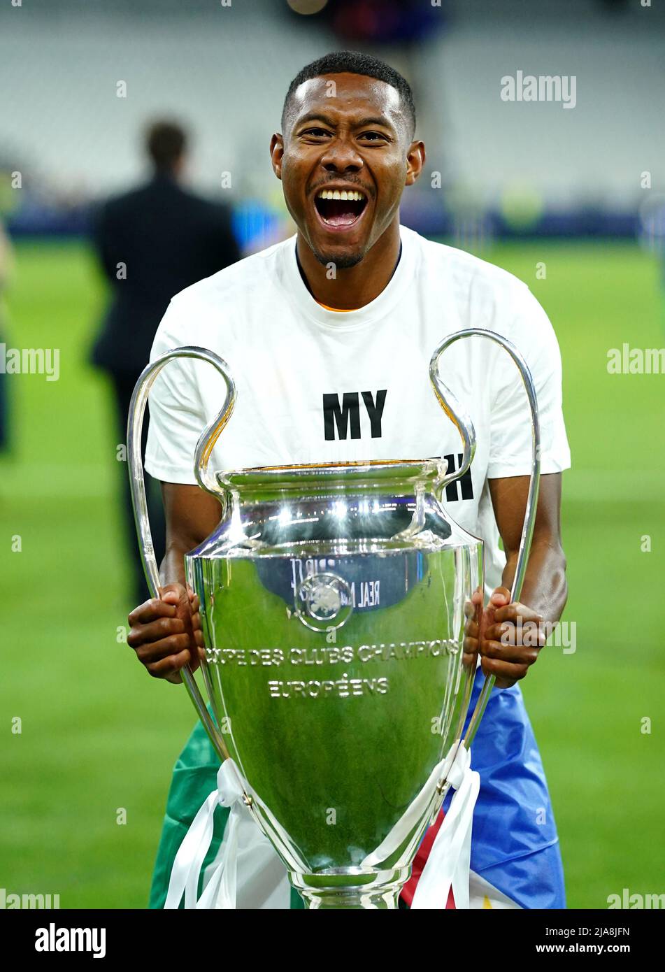 Real Madrid's David Alaba celebrates with the trophy after victory ...