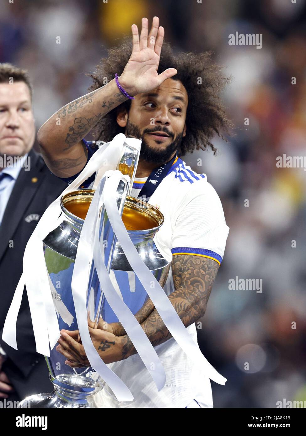 Paris, France. 28th May, 2022. PARIS - Marcelo of Real Madrid with UEFA ...