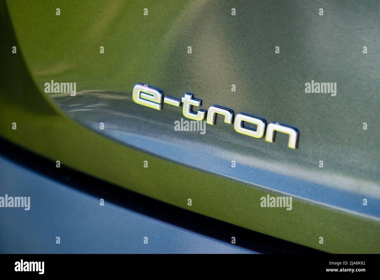 Bucharest, Romania - May 20, 2020: A blue Audi e-tron Sportback ...