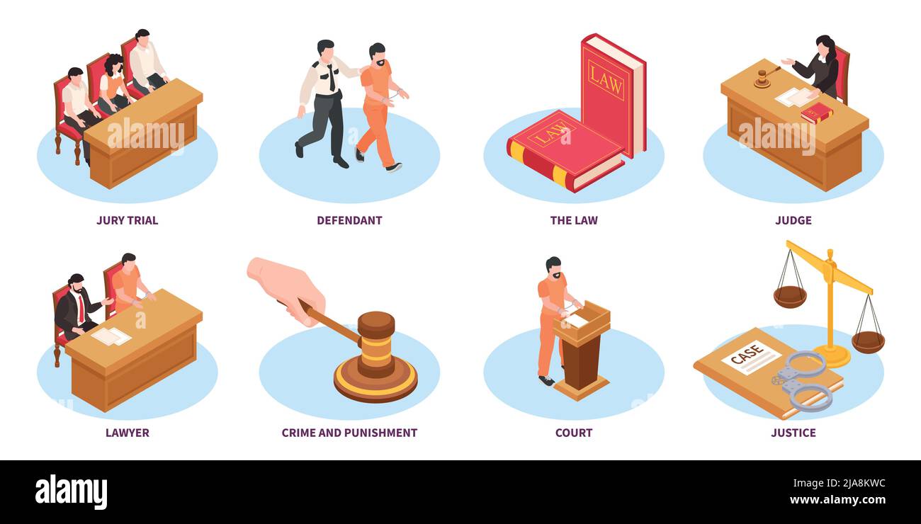 Law isometric compositions set including law code book court jury trial ...