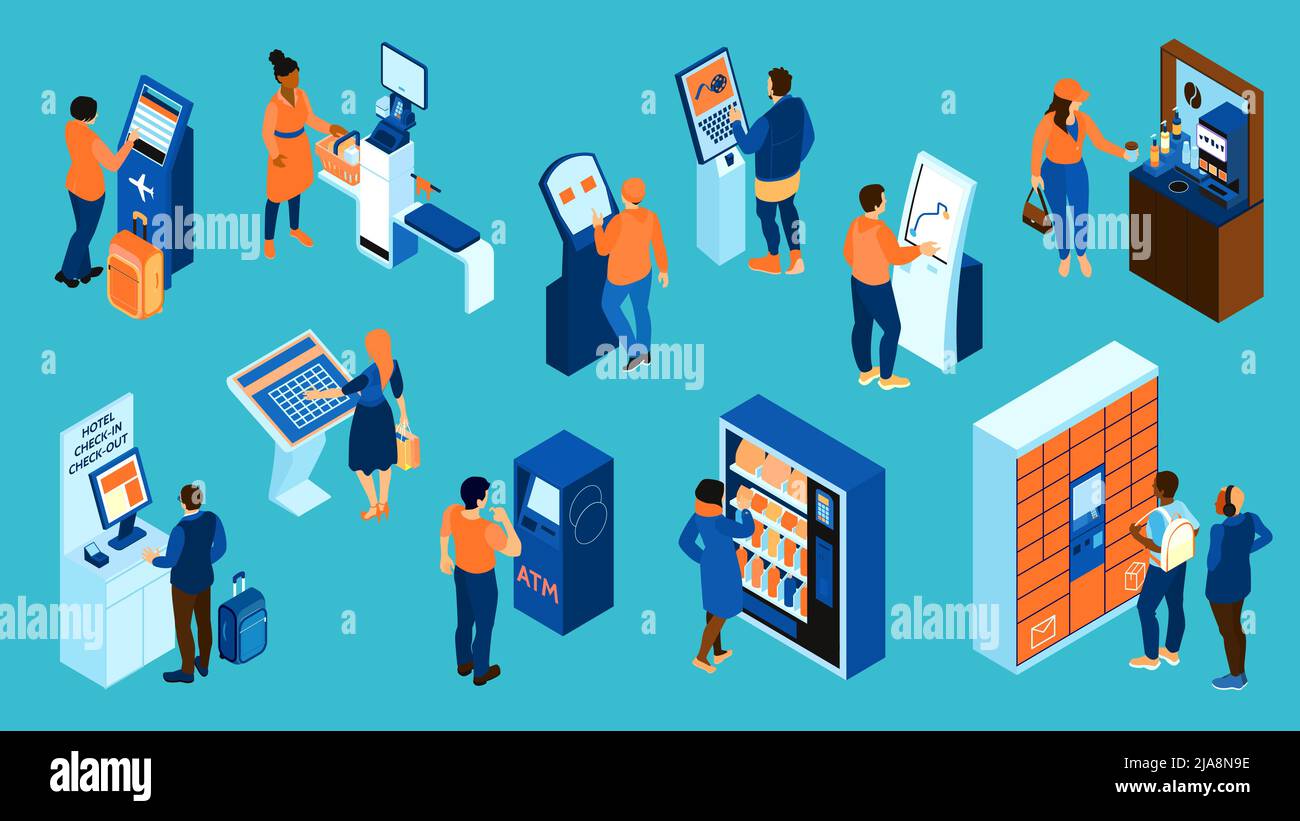 Self service terminals Stock Vector Images - Alamy