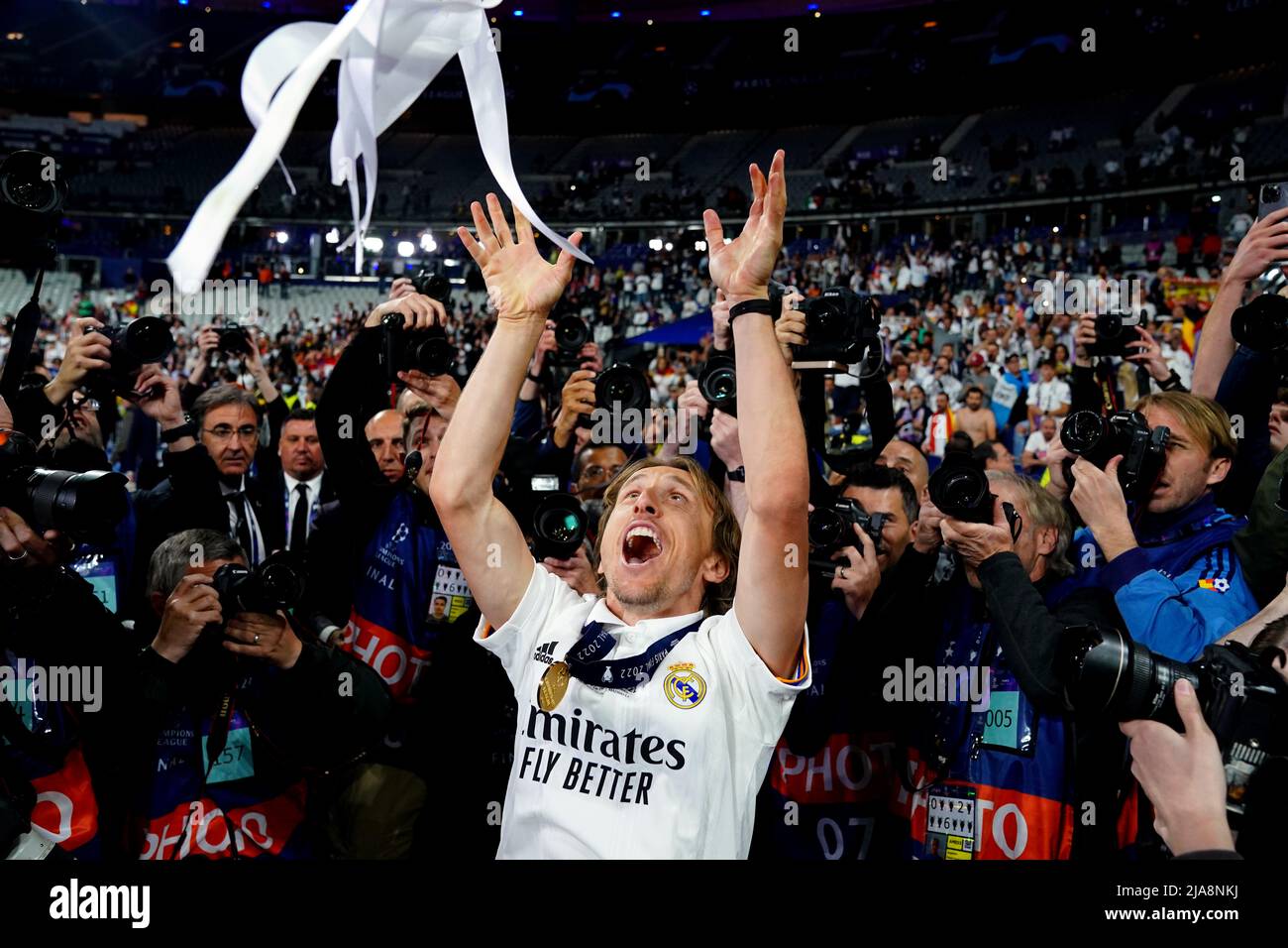 Real Madrid's Luka Modric celebrates with the UEFA Champions League ...