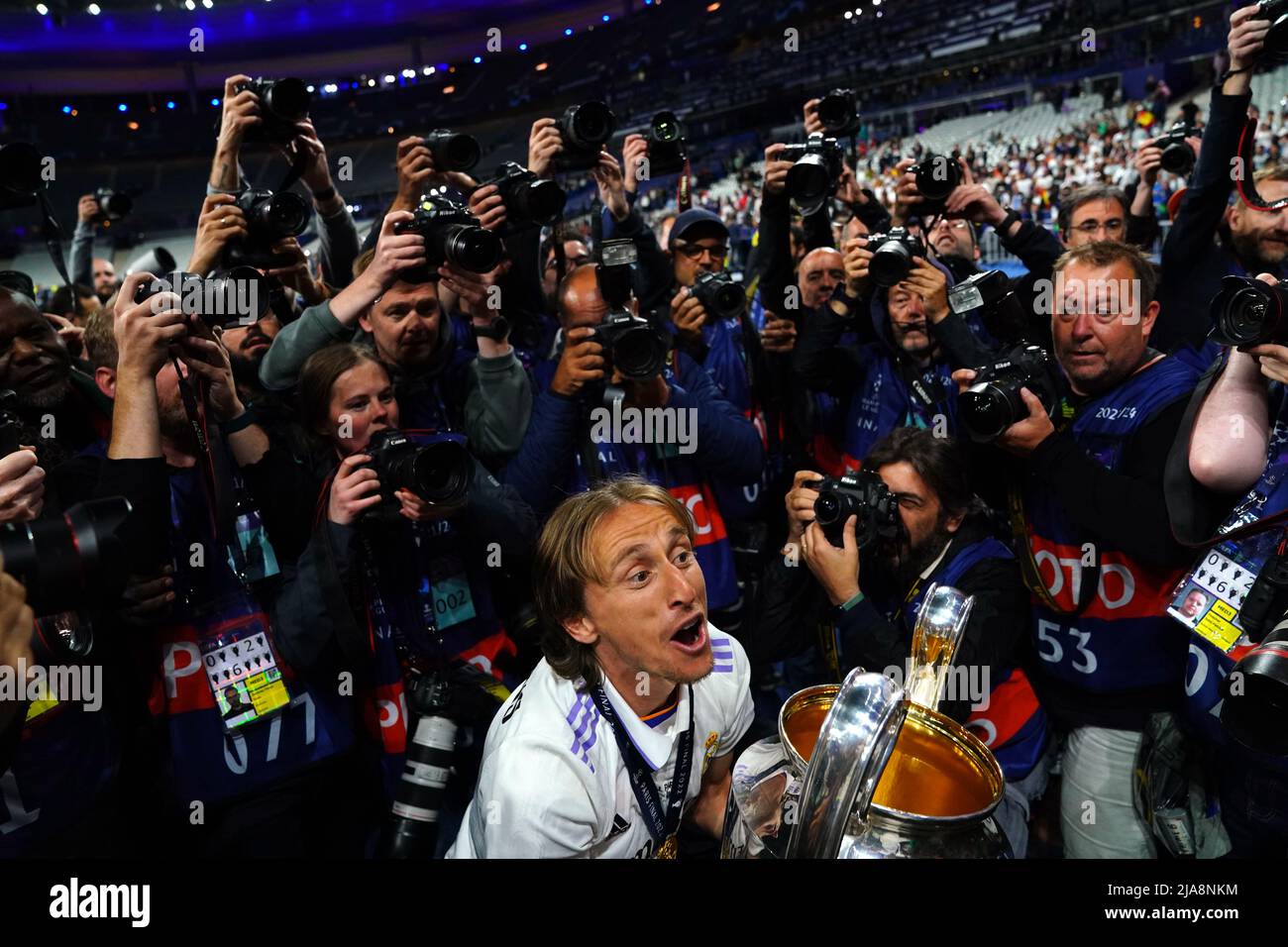 Real Madrid's Luka Modric celebrates with the UEFA Champions League ...