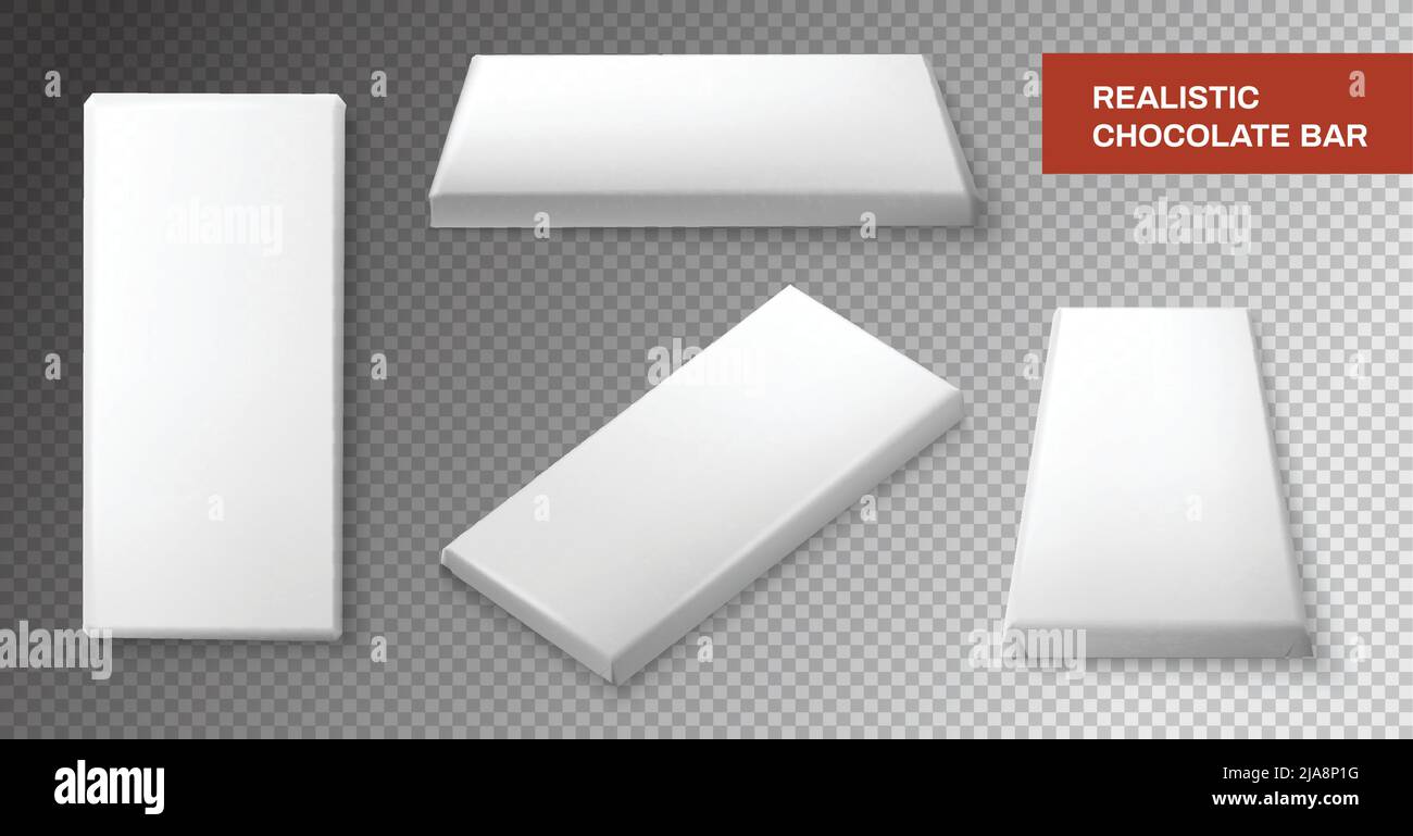 Realistic chocolate bar blank packs template isolated on transparent ...
