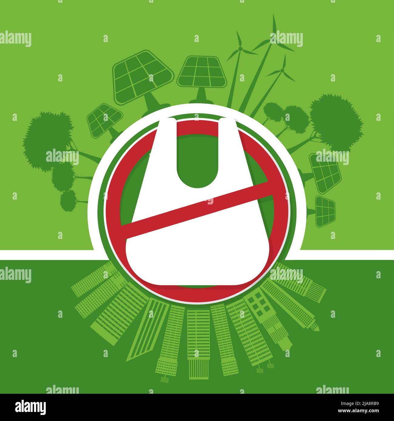 Ecology and Environmental Save World Concept,No plastic bags.Vector ...