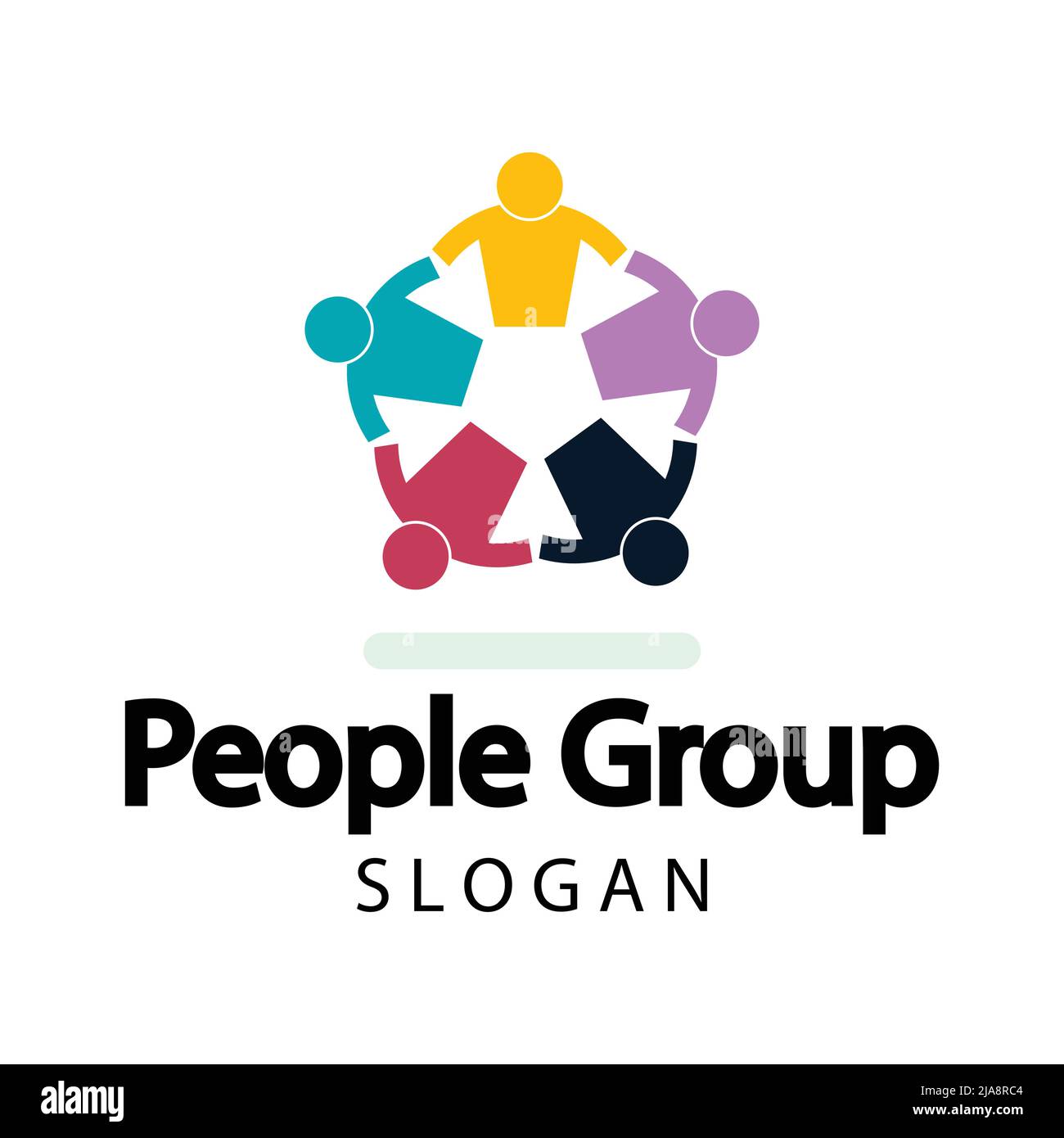 Group people logo handshake in a circle,Teamwork icon,vector ...