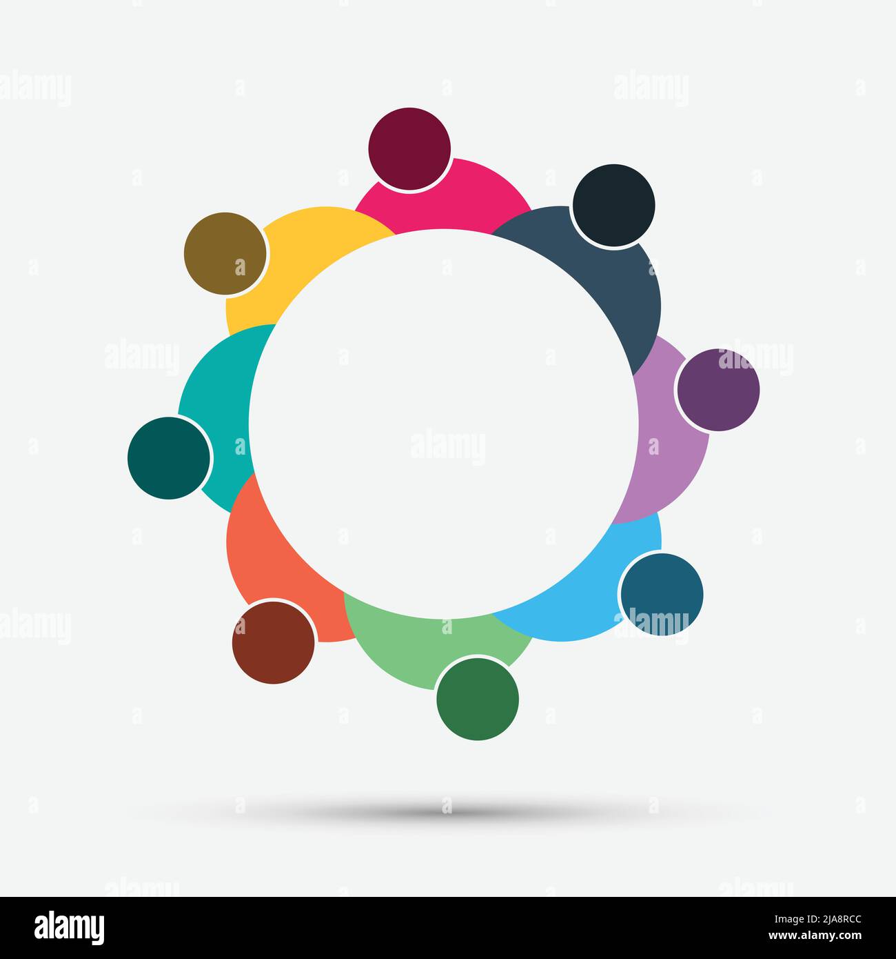 Abstract colorful people in a circle,Teamwork meeting,people are ...