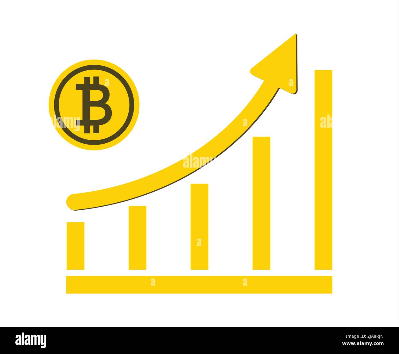 Business Bitcoin concept growth chart on medal bitcoin background ...