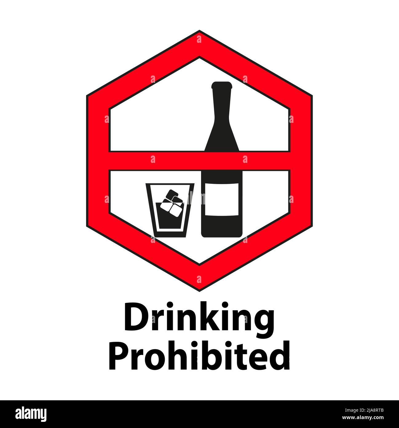 Drinking prohibited,No alcohol sign isolated on white background Stock ...