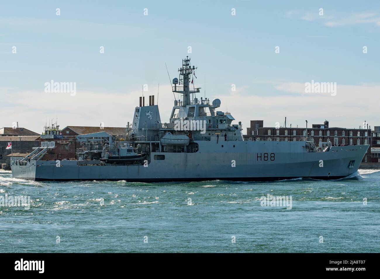 The Royal Navy hydrographic survey ship HMS Enterprise (H88 ...
