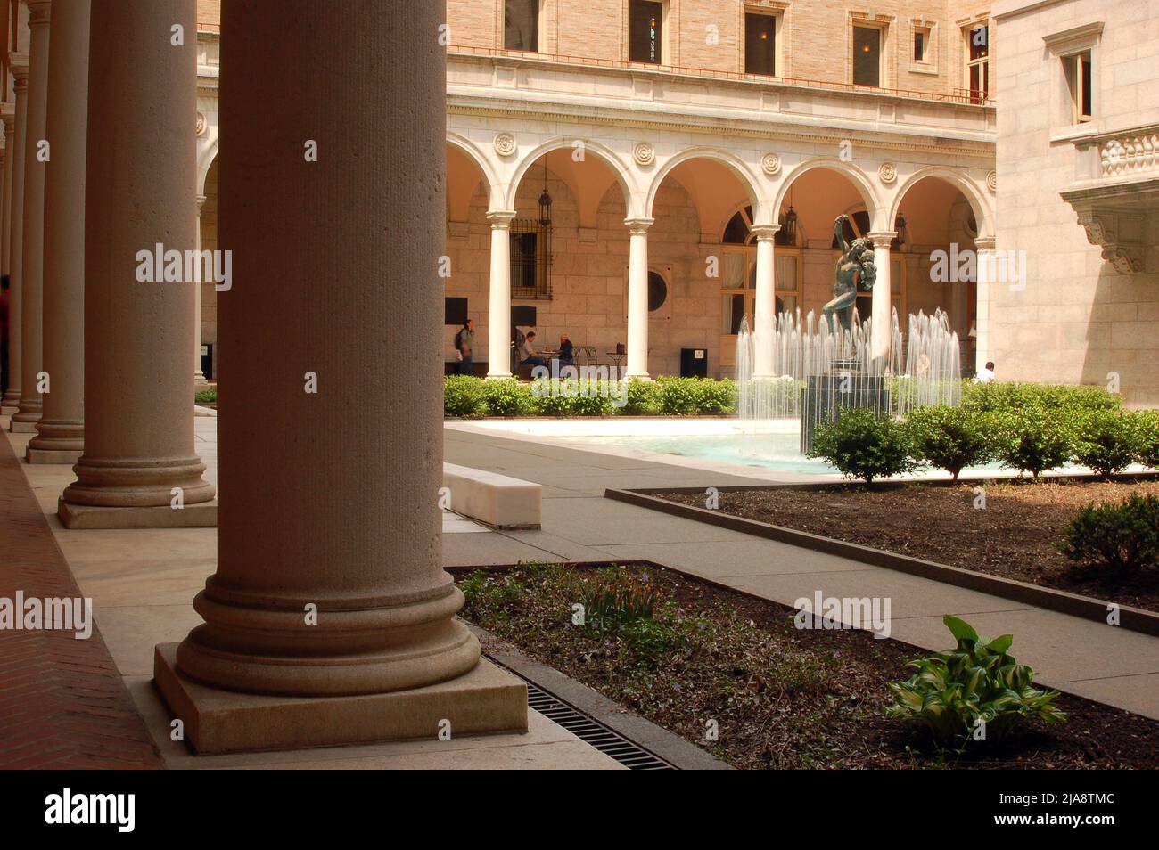 The columns of the courtyard at the Boston Public Library Stock Photo ...