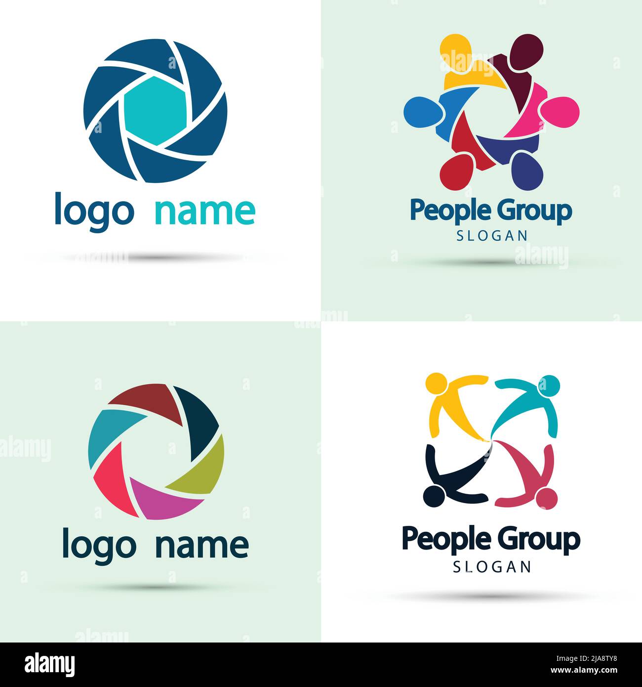 Vector graphic group connection logo.people in the circle.logo team ...