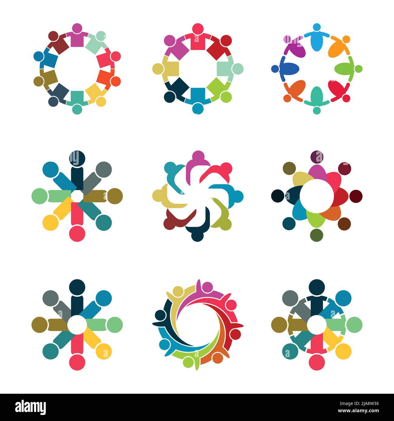 Graphic group connecting,People Connection logo set,Team work in a ...