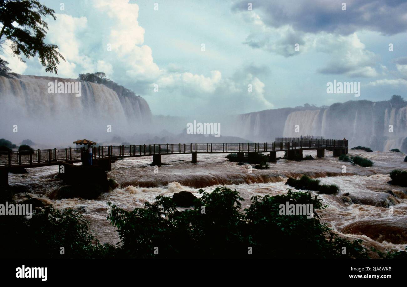 Iguacu Falls at the border of Brazil and Argentina. 1980 Kodachrome ...