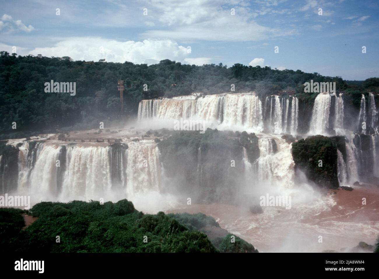 Iguacu Falls at the border of Brazil and Argentina. 1980 Kodachrome ...