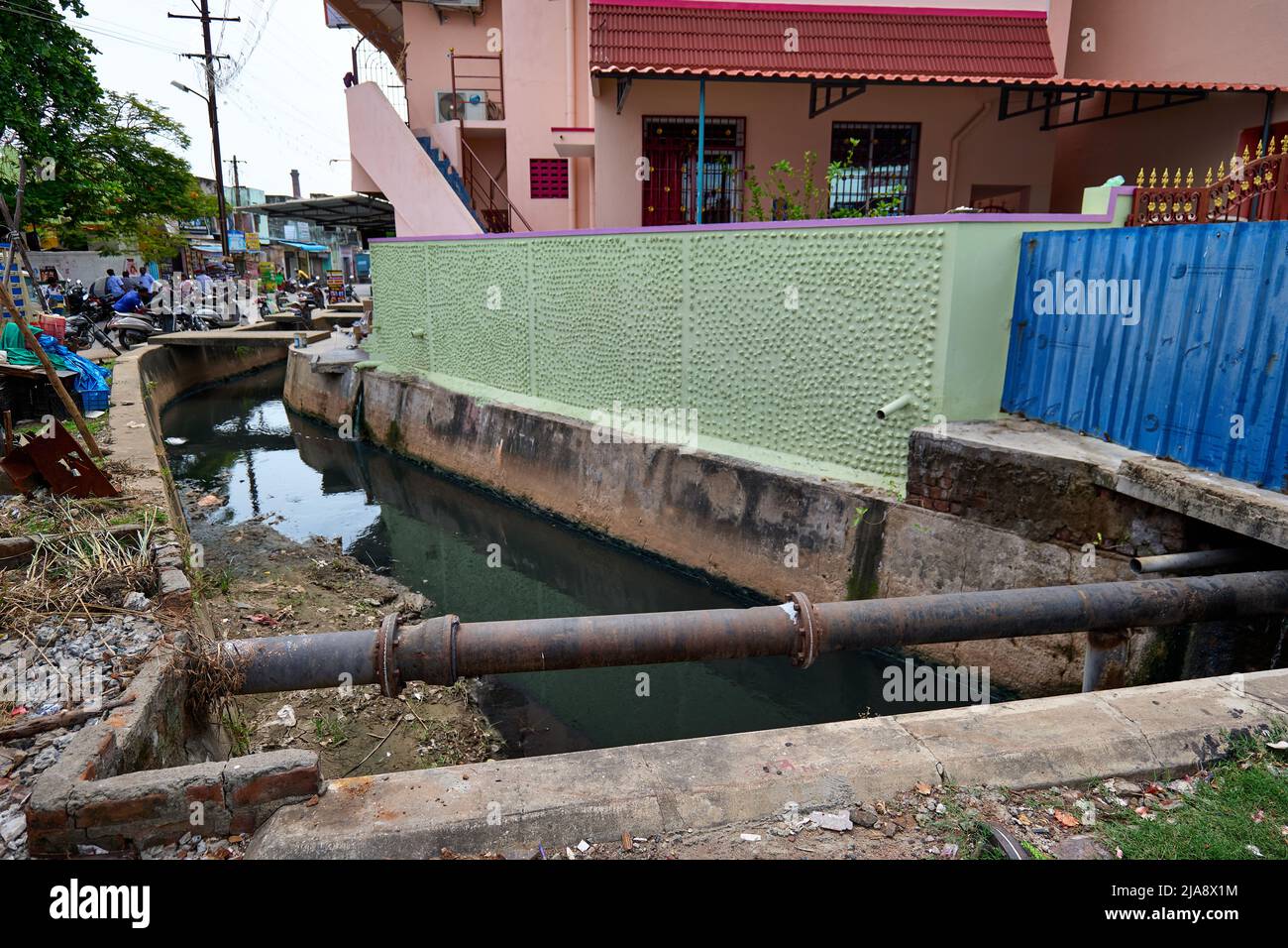 Sewage water system in Pondicherry, South India Stock Photo - Alamy