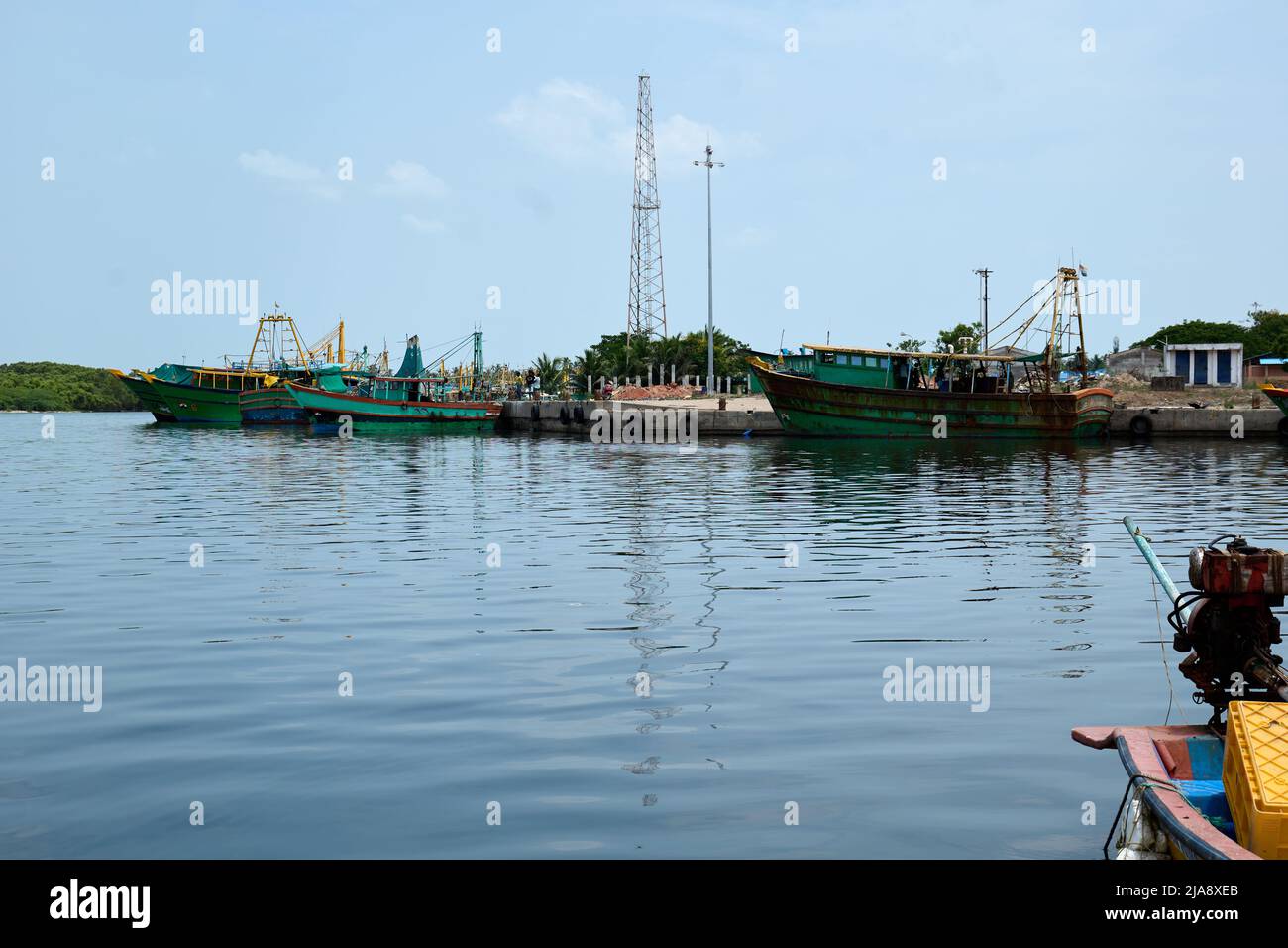 boats in the harbor beautiful scenery Stock Photo - Alamy