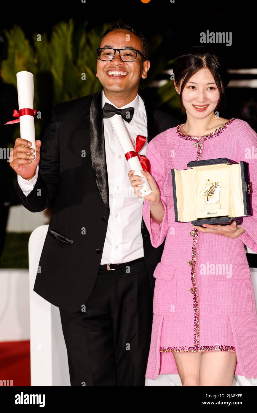 CANNES - MAY 28: Abinash Bikram Shah and Jianying Chen on the " WINNERS " Photocall during the ...