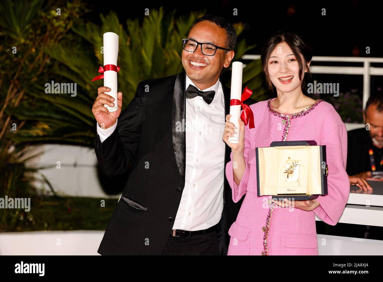 CANNES - MAY 28: Abinash Bikram Shah and Jianying Chen on the " WINNERS " Photocall during the ...