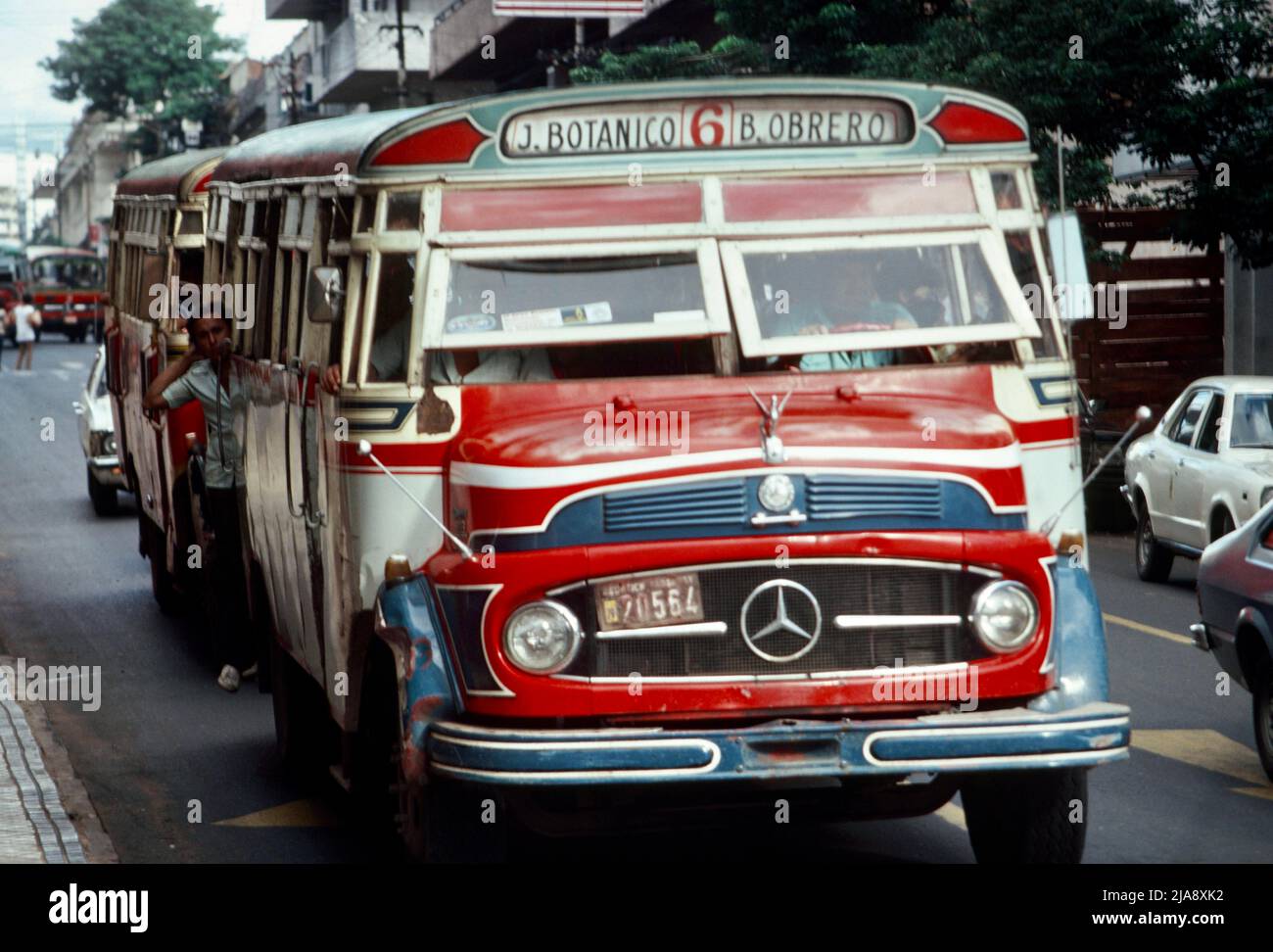 Colorful bus in the center of Asuncion, Paraguay in 1980 Stock Photo ...