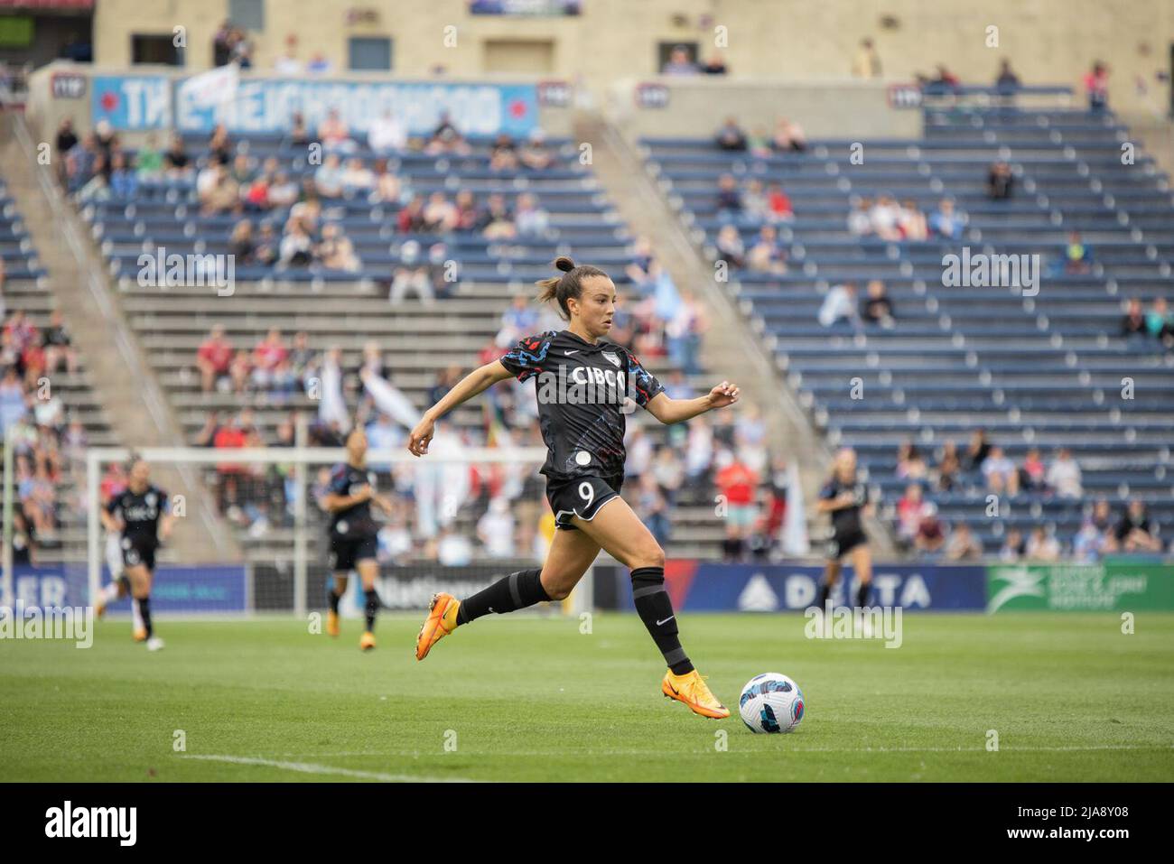 Mallory Pugh (9 Chicago Red Stars) in action during the football match ...