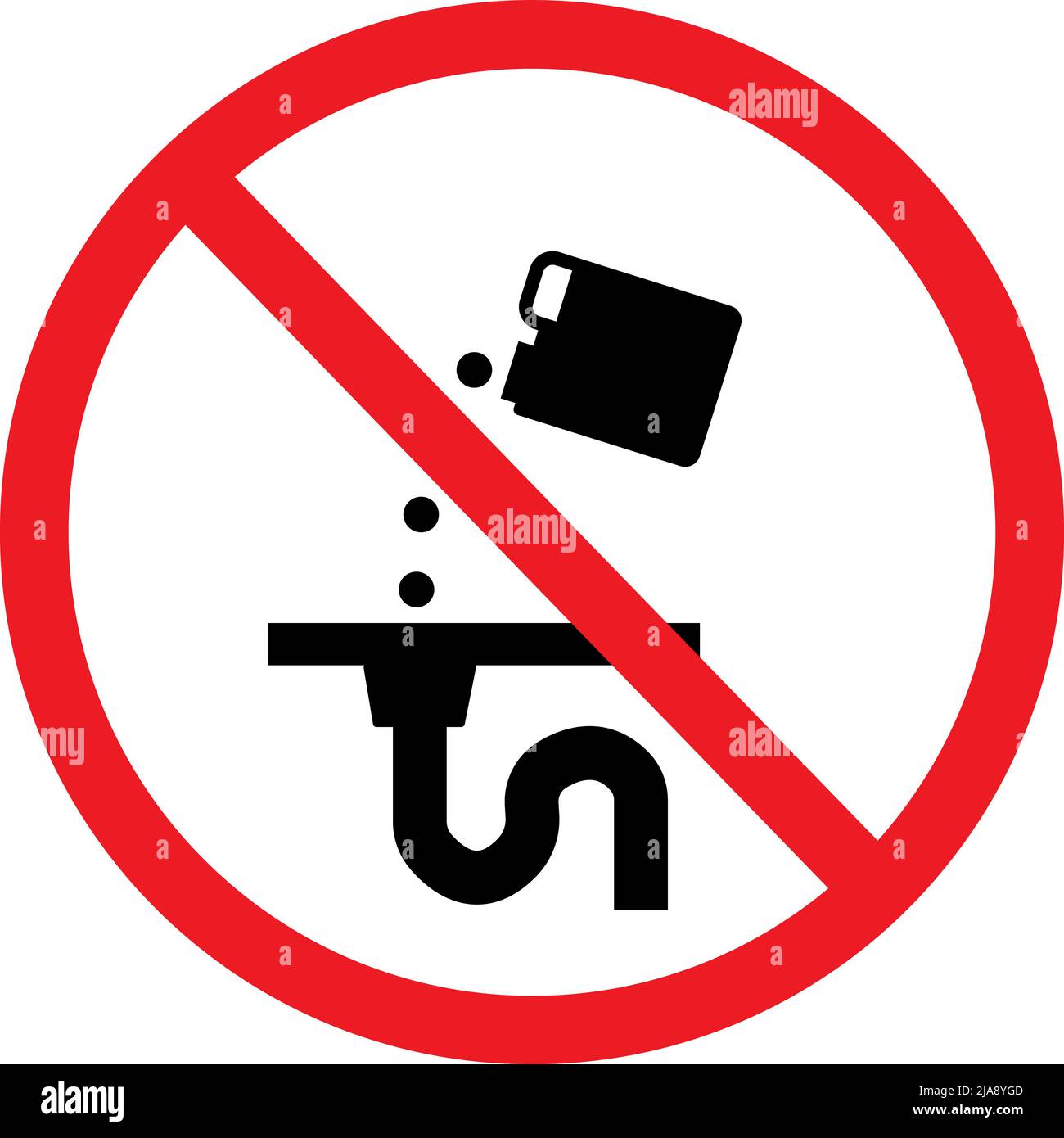do not pour down drain fields icon on white background. warning do not ...
