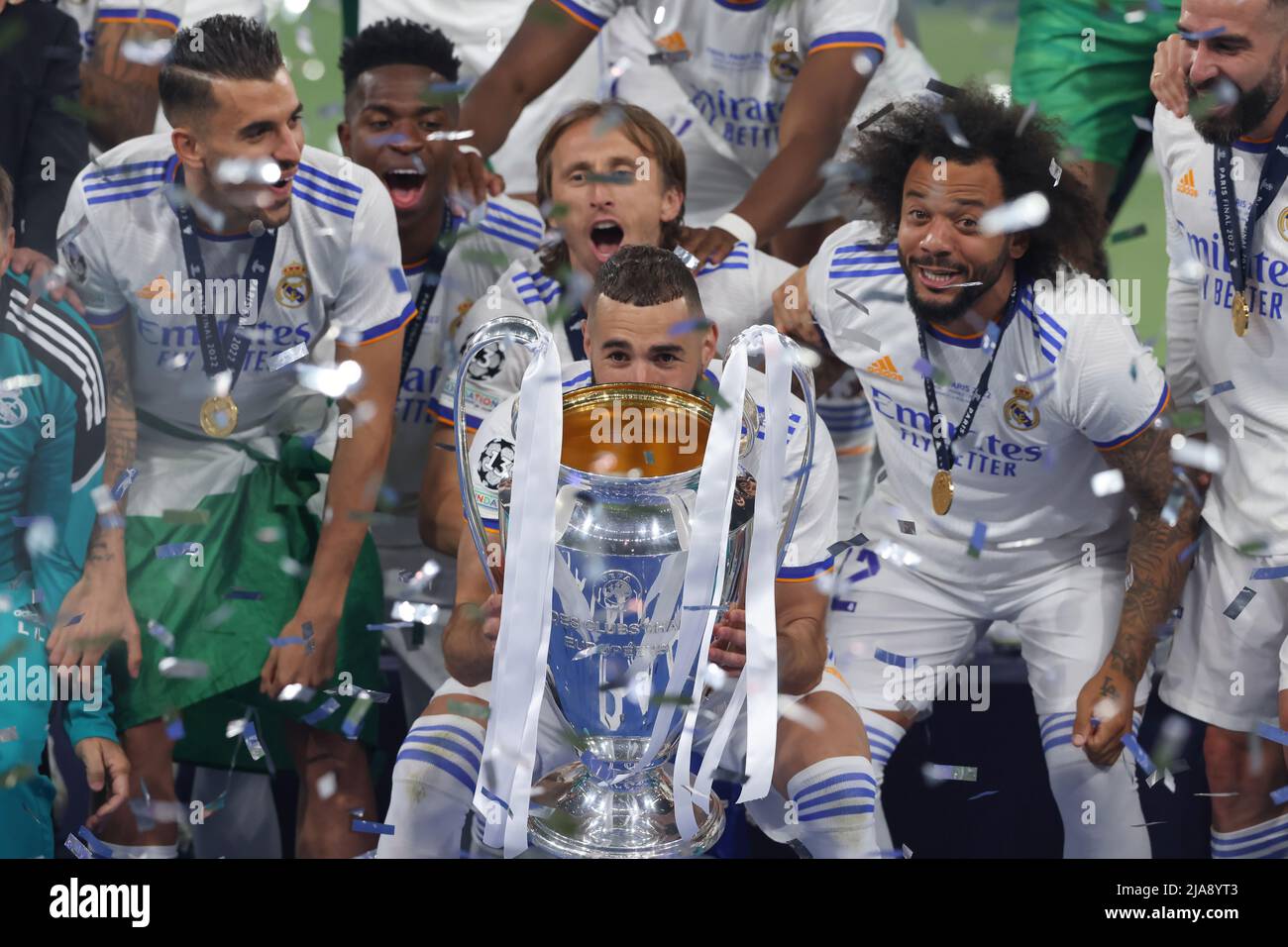 Benzema champions league trophy hi-res stock photography and images - Alamy
