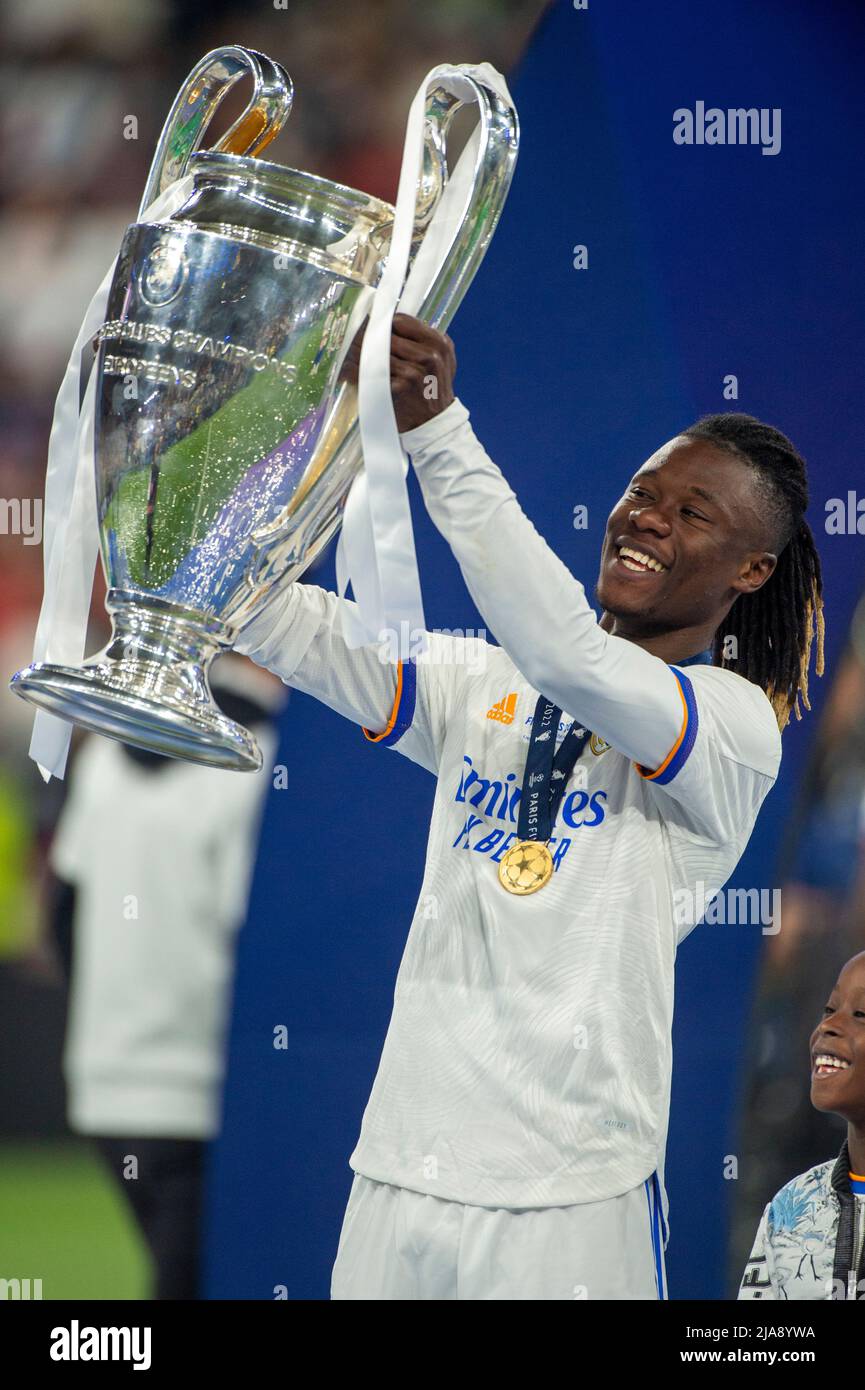 Saint Denis, France. 29th May, 2022. Eduardo Camavinga of Real with a ...