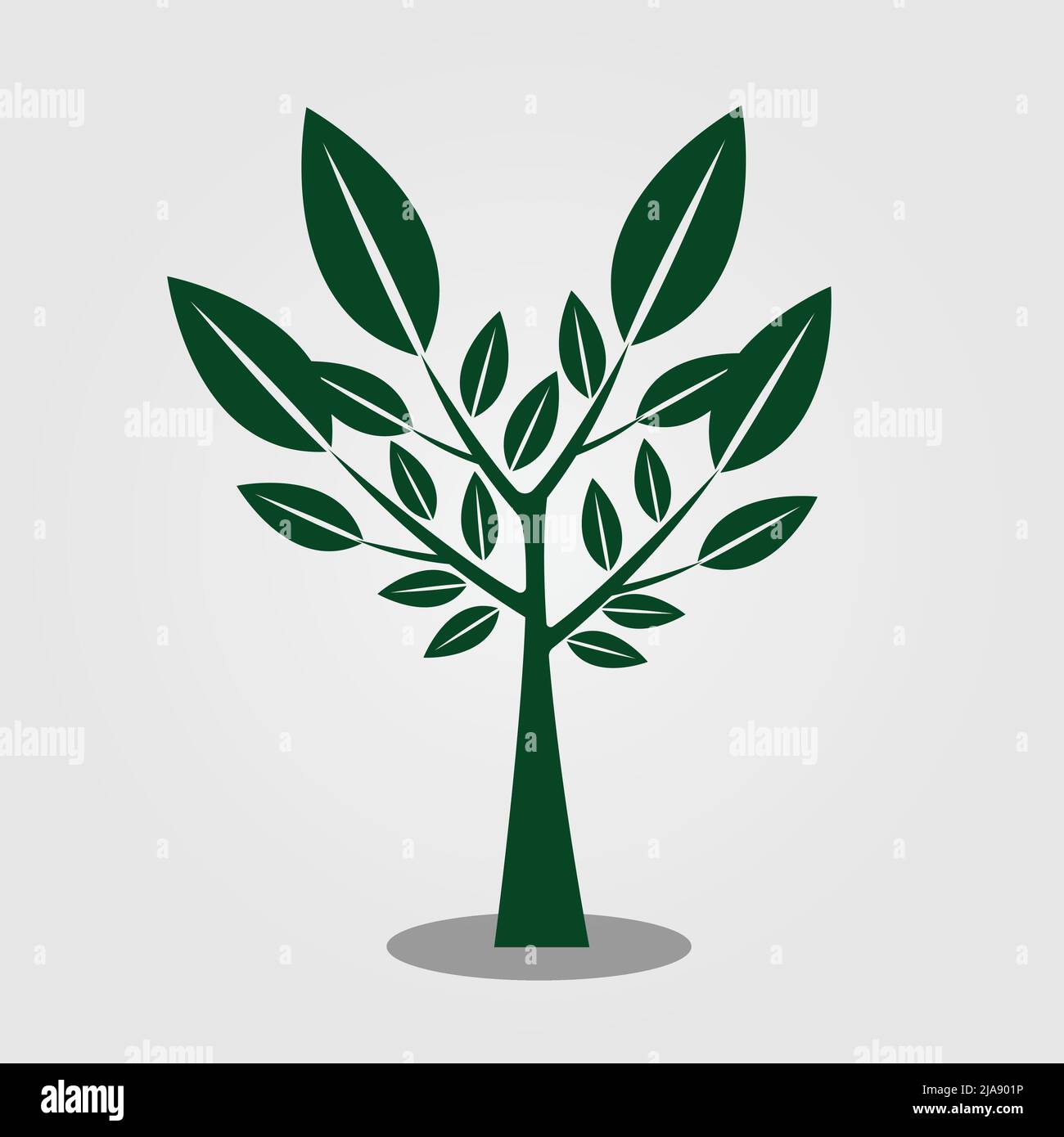Symbols, tree icon green with beautiful leaves,Vector illustration ...