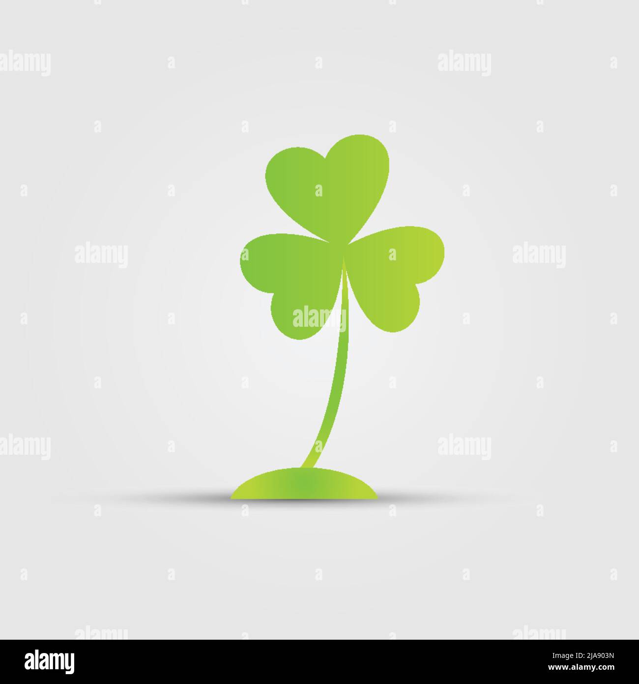 Three leaf Irish clover icon. Bright green shamrock, isolated on white ...