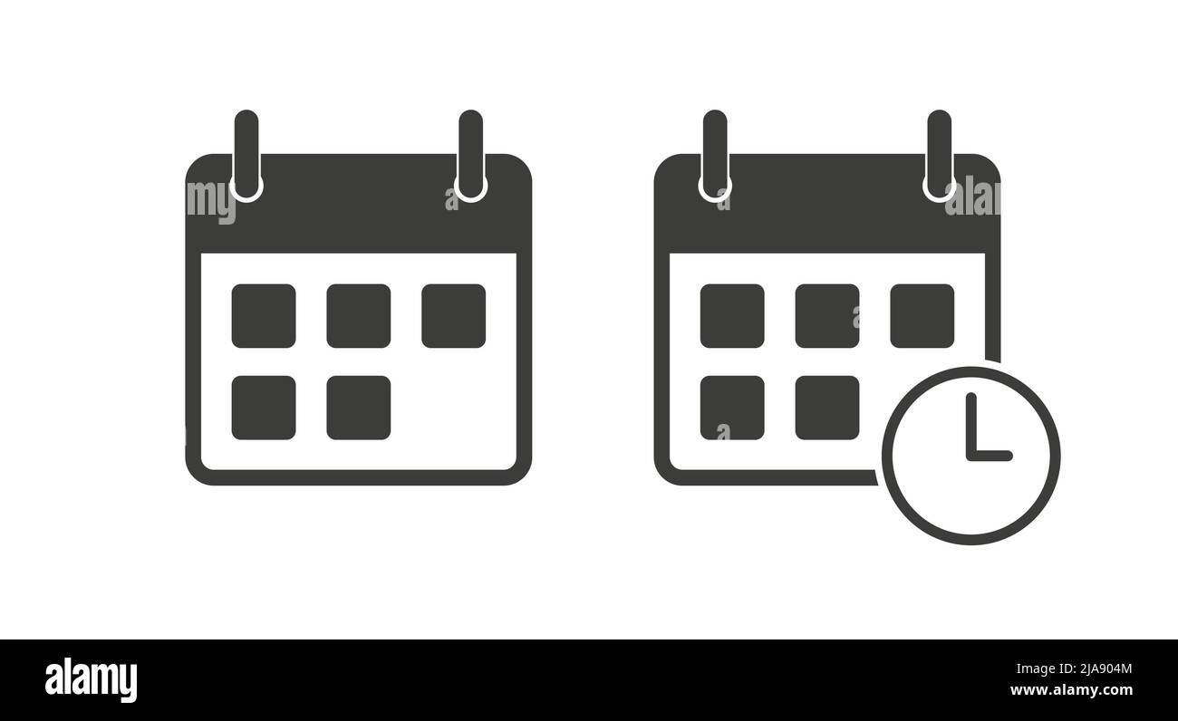 Calendar icons. Schedule, reminder, planner. Flat vector illustration ...